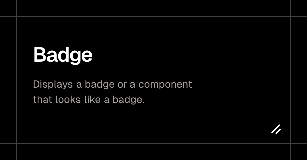 Badge - shadcn/ui 中文站 | shadcnui 文档 | shadcn/ui 中文文档 | shadcn/ui 文档 ...